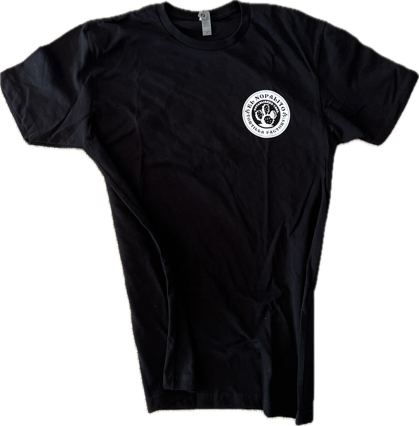 Adult T-Shirt Black with White Logo – El Nopalito